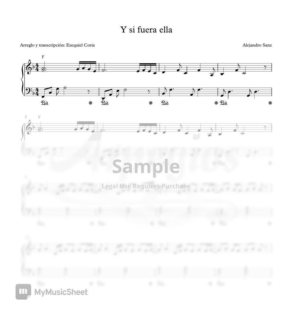 Alejandro Sanz - Y Si Fuera Ella Sheets by Ezequiel Coria