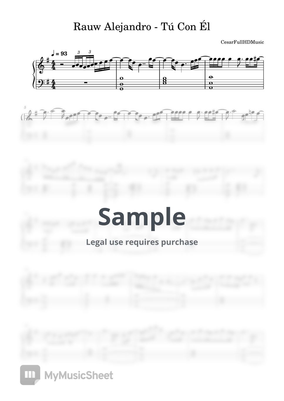 Rauw Alejandro - Tú Con Él Sheet Music