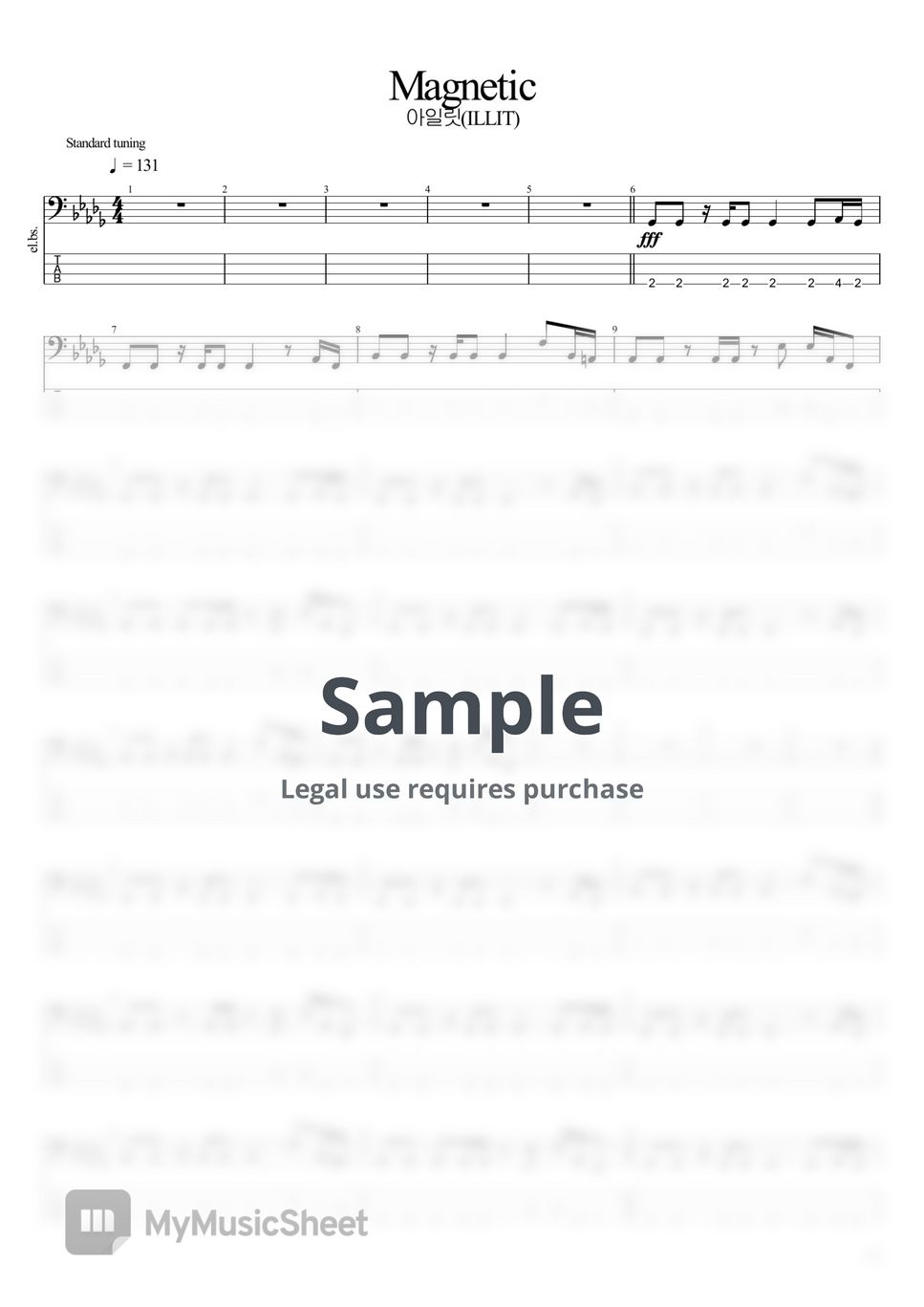 아일릿(ILLIT) - Magnetic Tab + 1staff by BassBlur