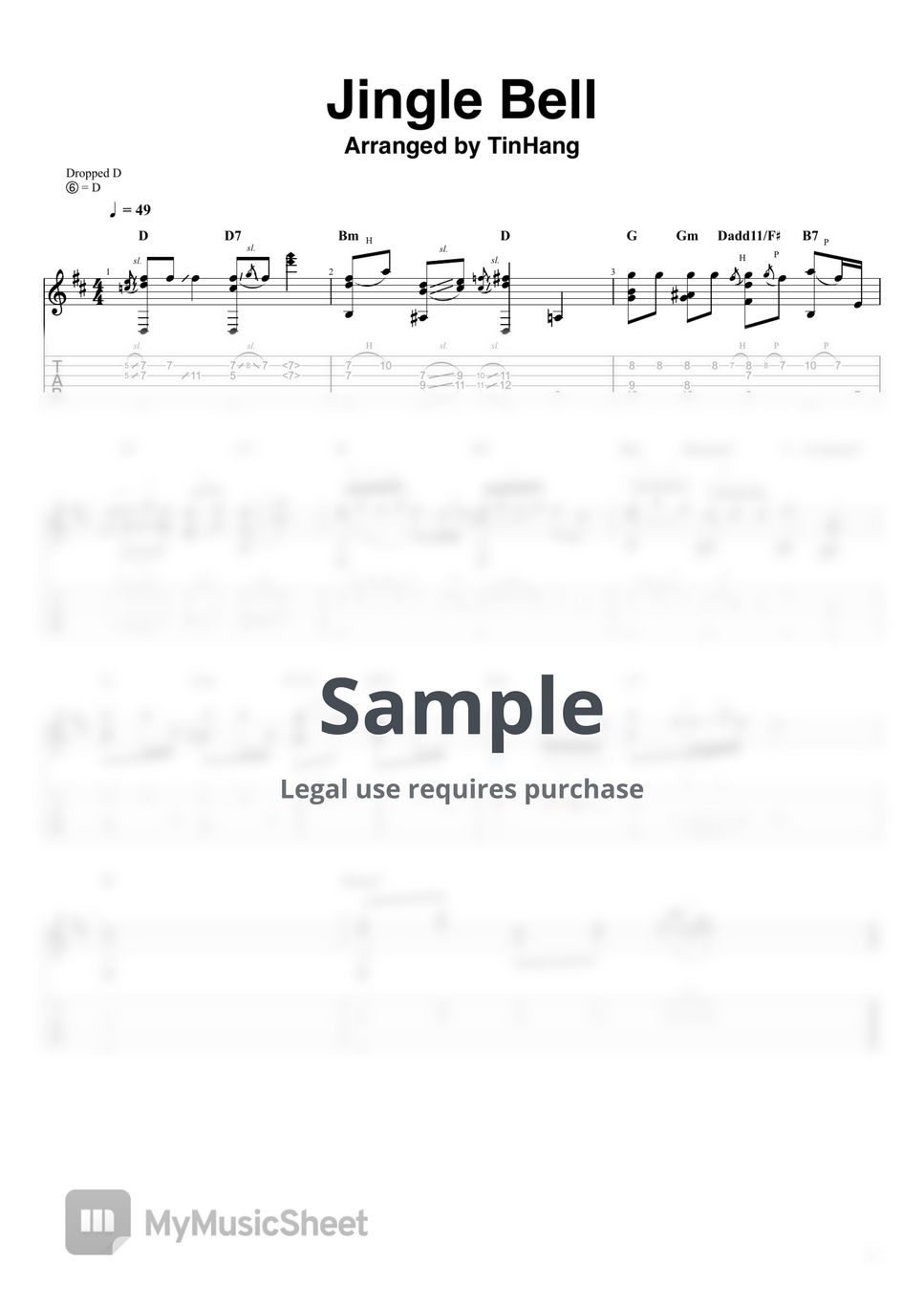 James Lord Pierpont - Jingle Bell (Guitar Ver.) Sheets by TinHang