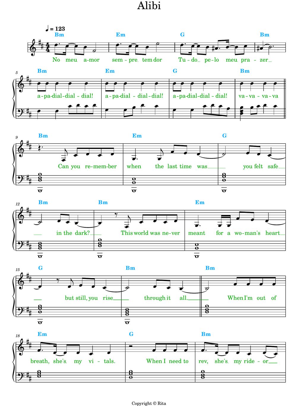 Sevdaliza - Alibi (sheets with lyrics) Sheet Music by Rita B