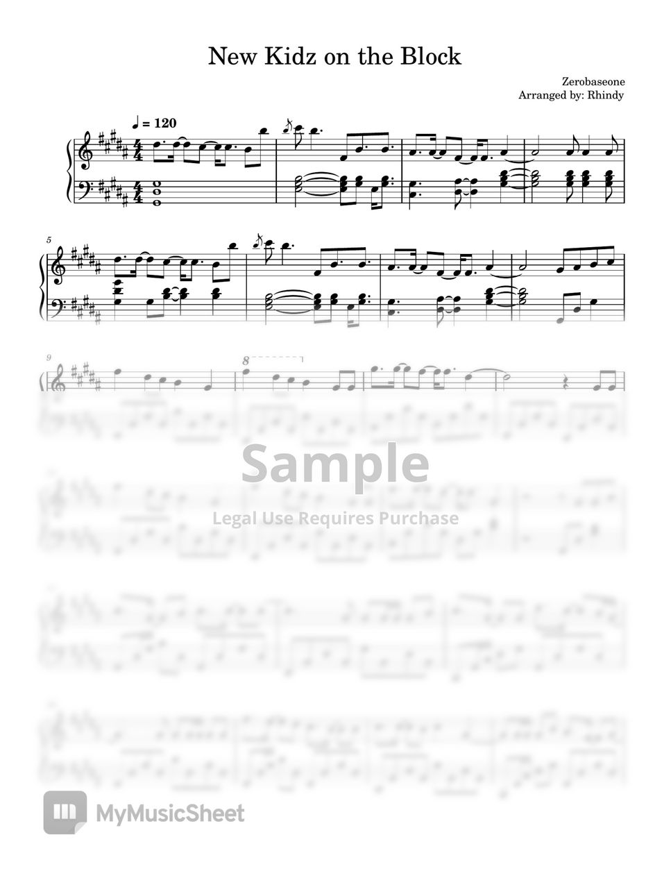 Zerobaseone - New Kidz on the Block Sheet Music by Rhindy