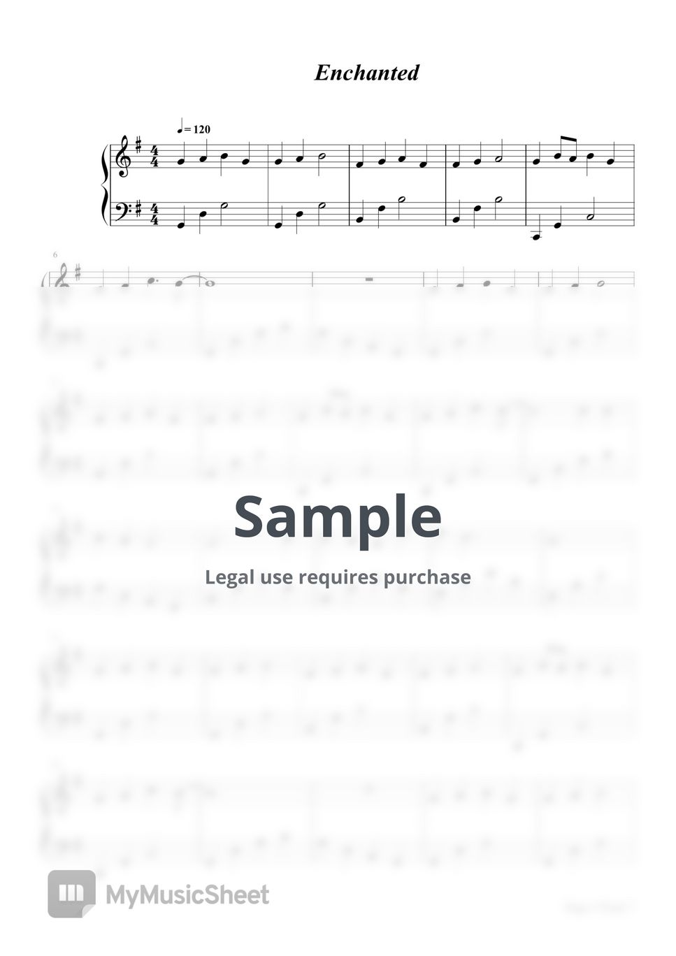 Taylor Swift - Enchanted (Taylor Swift) Sheets by Yilun