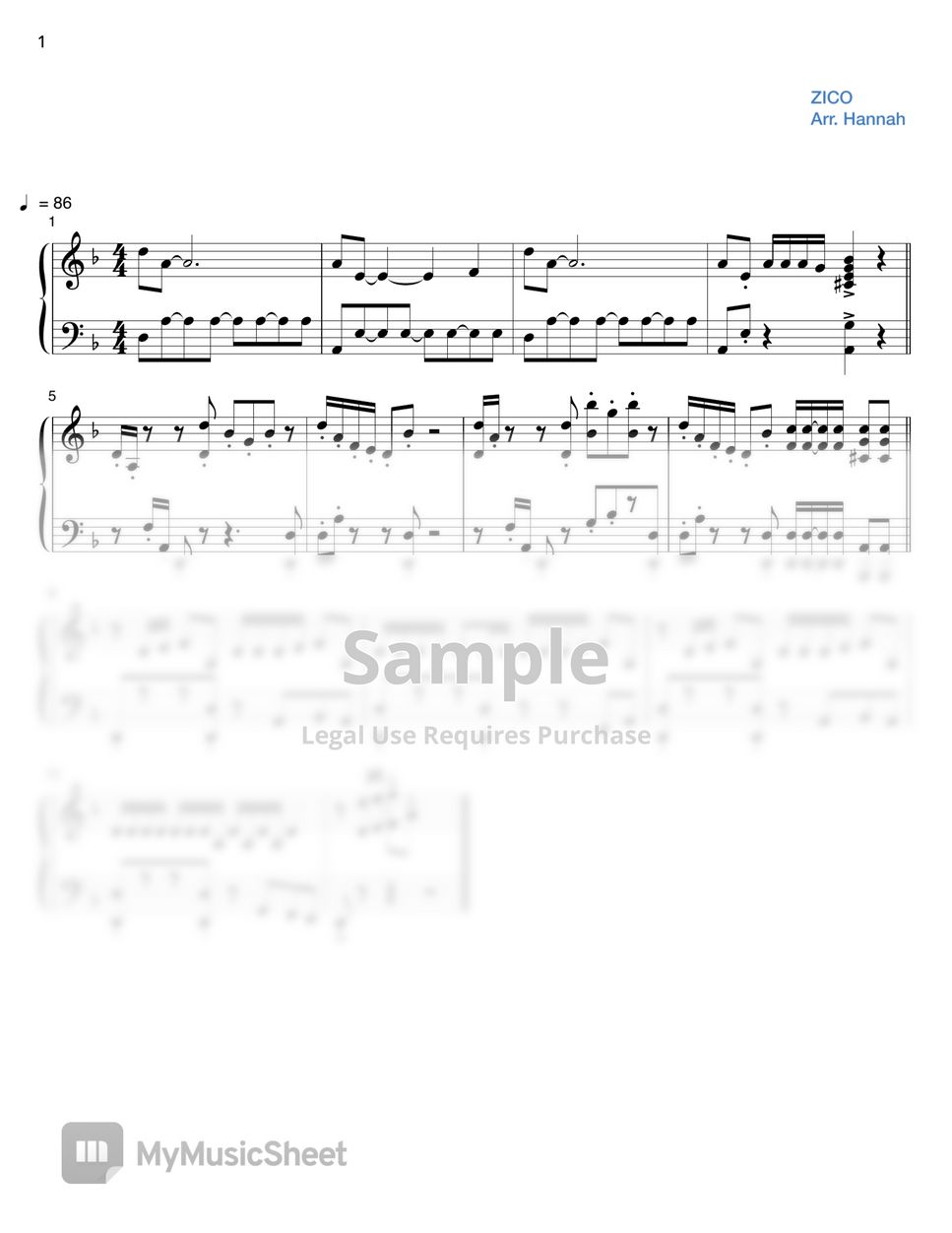 지코 - 새삥 (short / street man fighter) Sheets by Hannah