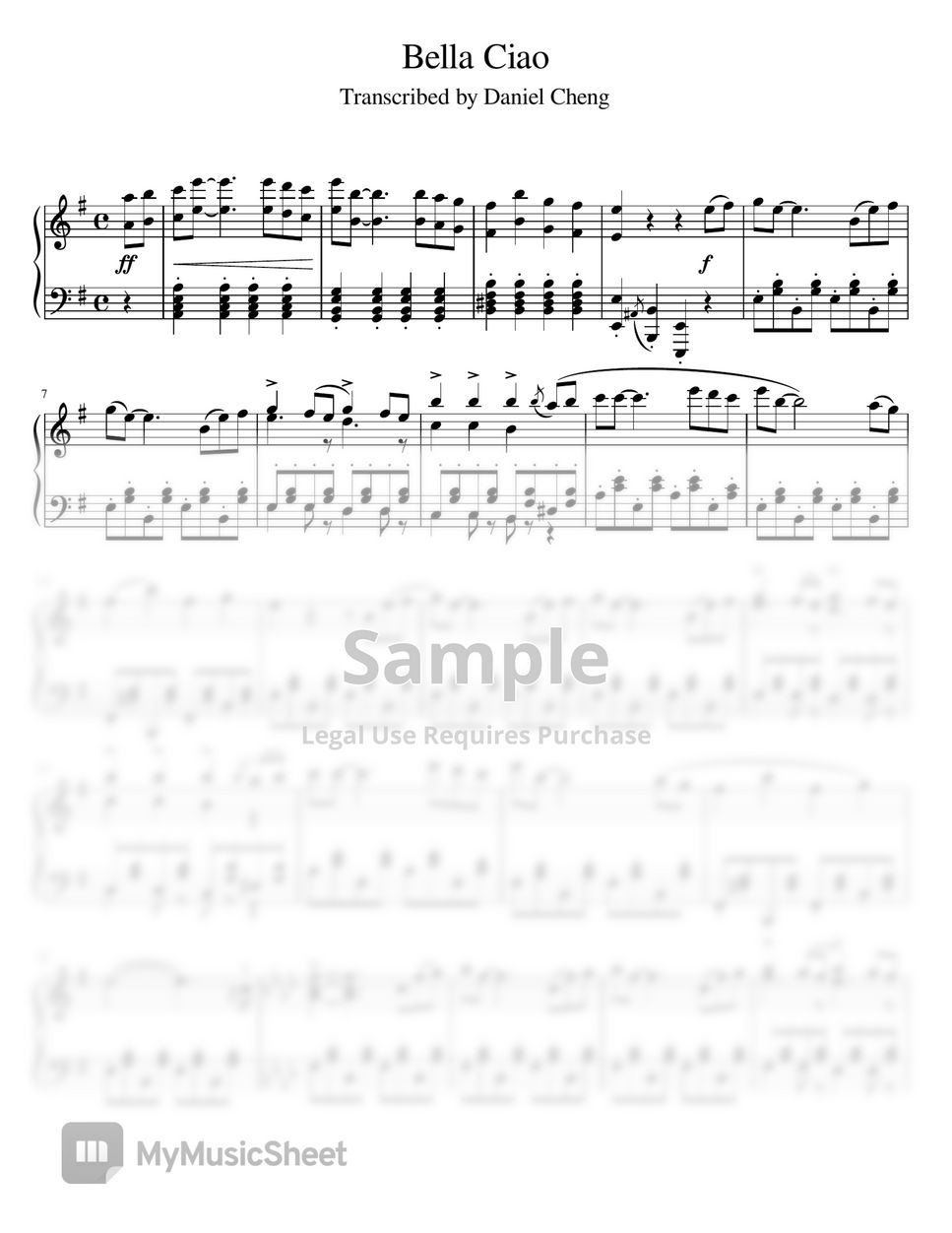 Bella Ciao Sheets by Daniel Cheng