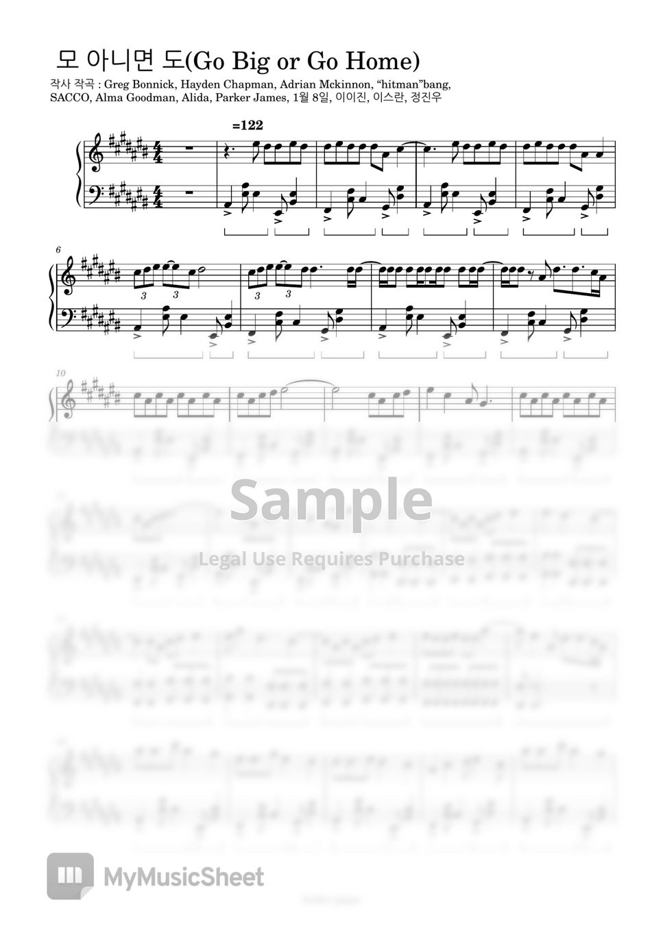 엔하이픈(ENHYPEN) - 모 아니면 도(Go Big or Go Home) 楽譜 by bvibvi piano