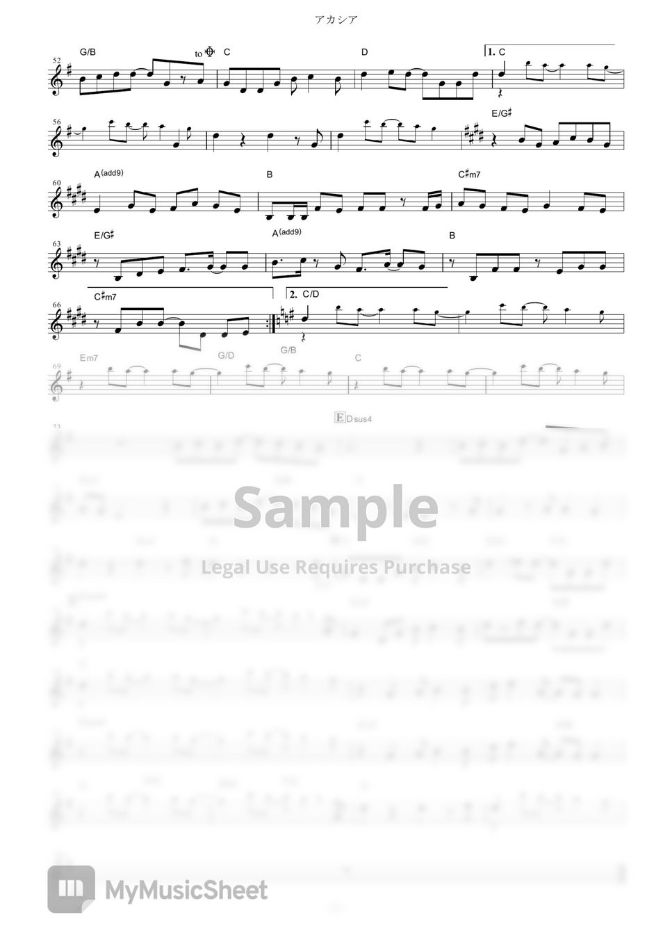 Pokémon - Acacia (in Eb) Sheets by BUMP OF CHICKEN