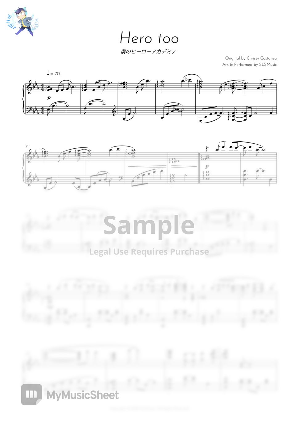 Chrissy Costanza - Hero too (My Hero Academia) 악보 by SLSMusic