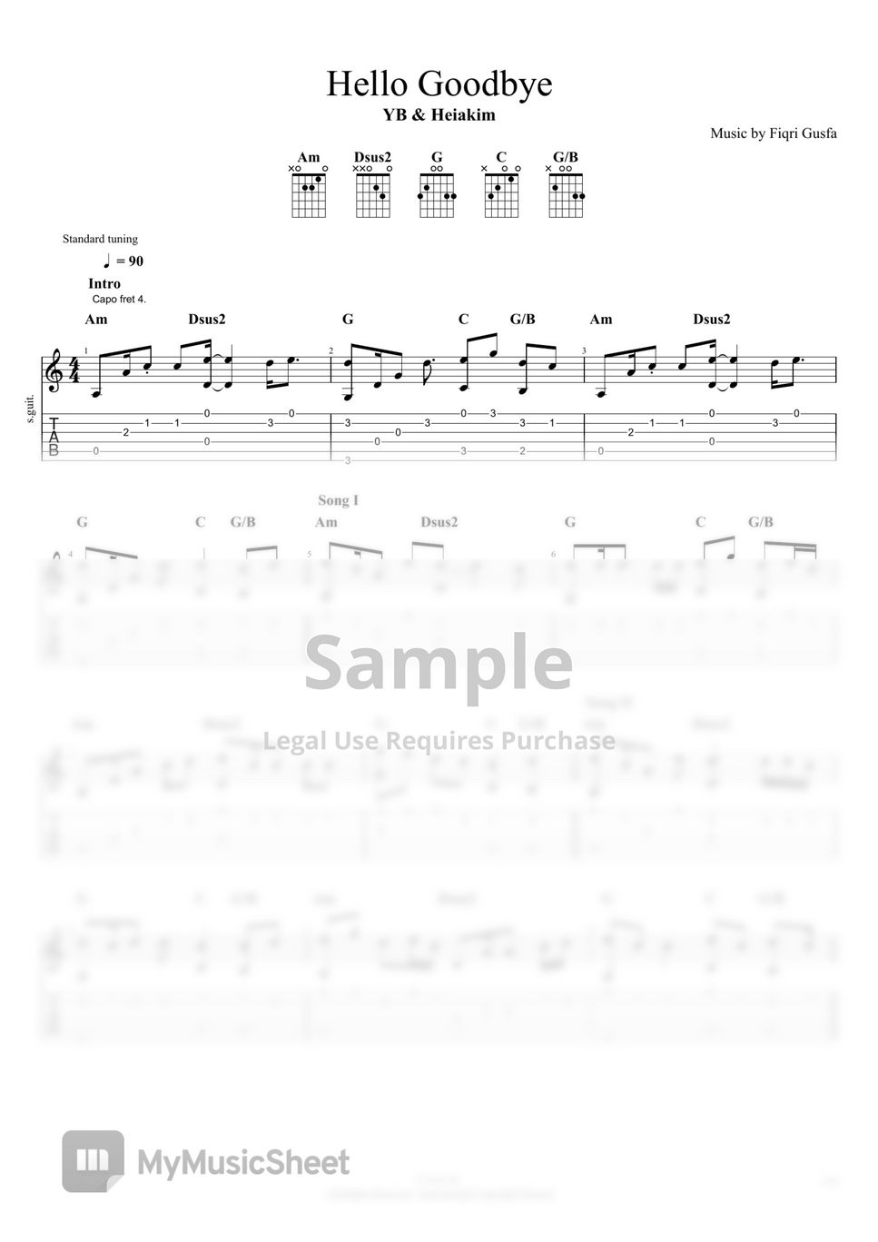 YB & Heiakim - Hello Goodbye Tab + 1staff by Fiqri Gusfa