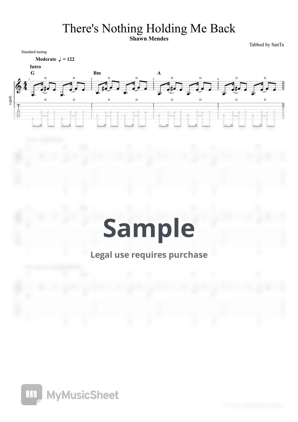 Shawn Mendes - There's Nothing Holdin' Me Back Sheets by SanTa