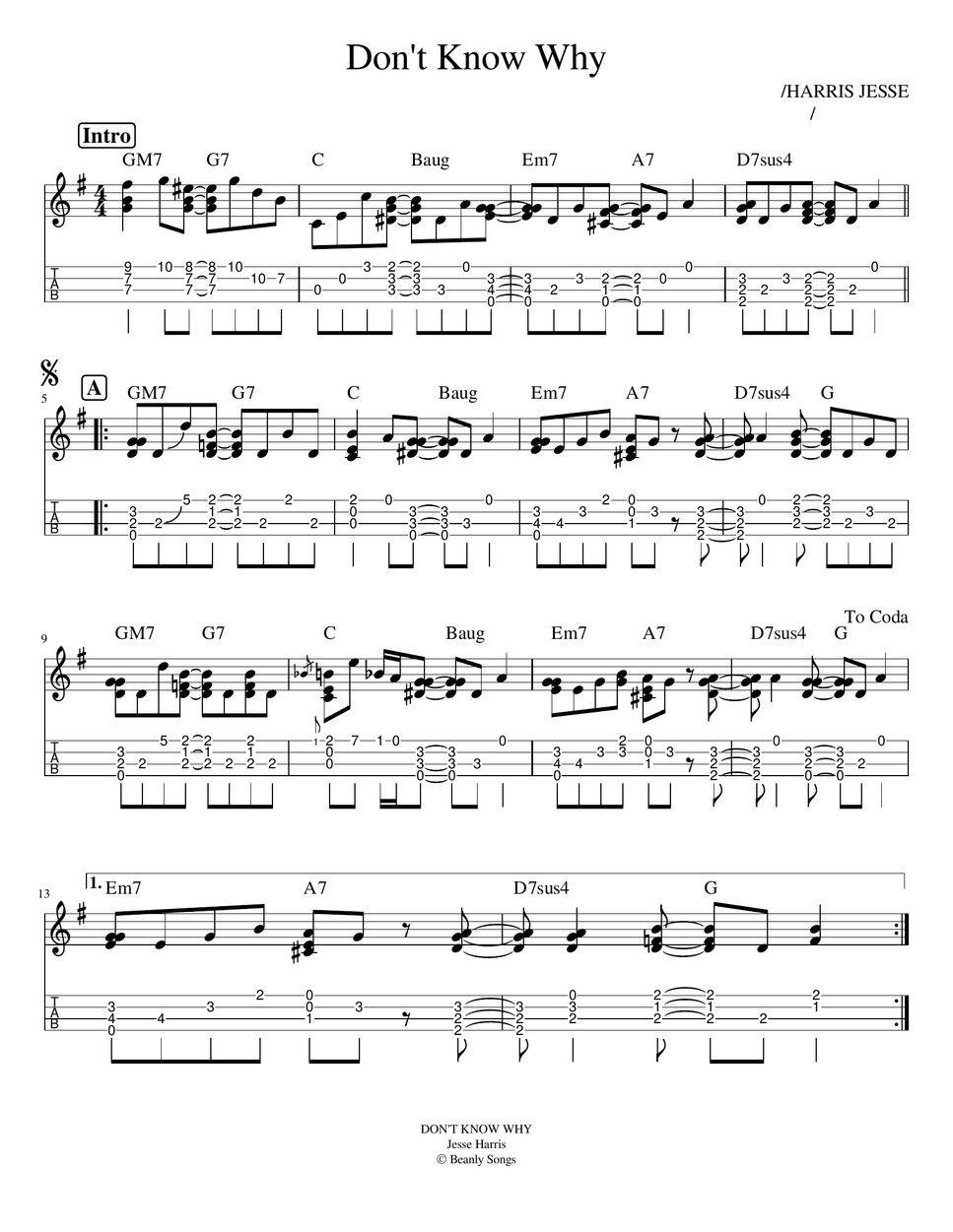 Norah Jones - Don't Know Why Sheets by Shinnosuke Tanaka