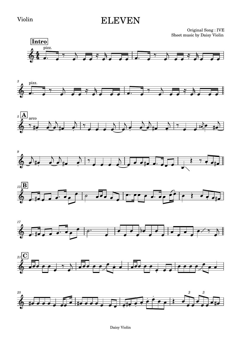 IVE - ELEVEN (Violin) Sheet by Daisy