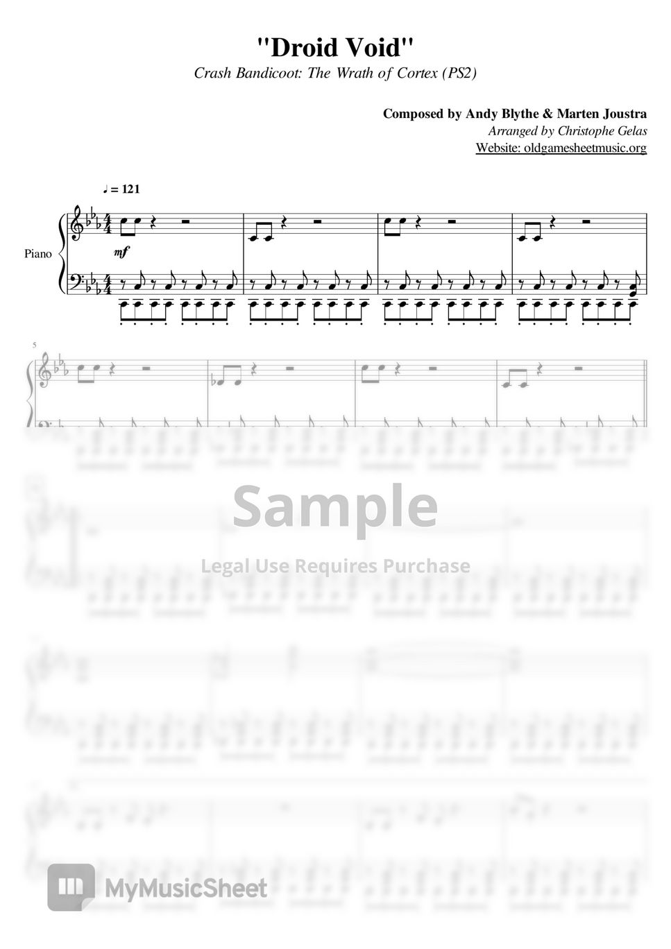 Crash Bandicoot: The Wrath of Cortex (PS2) - Droid Void 악보 by Christophe Gelas