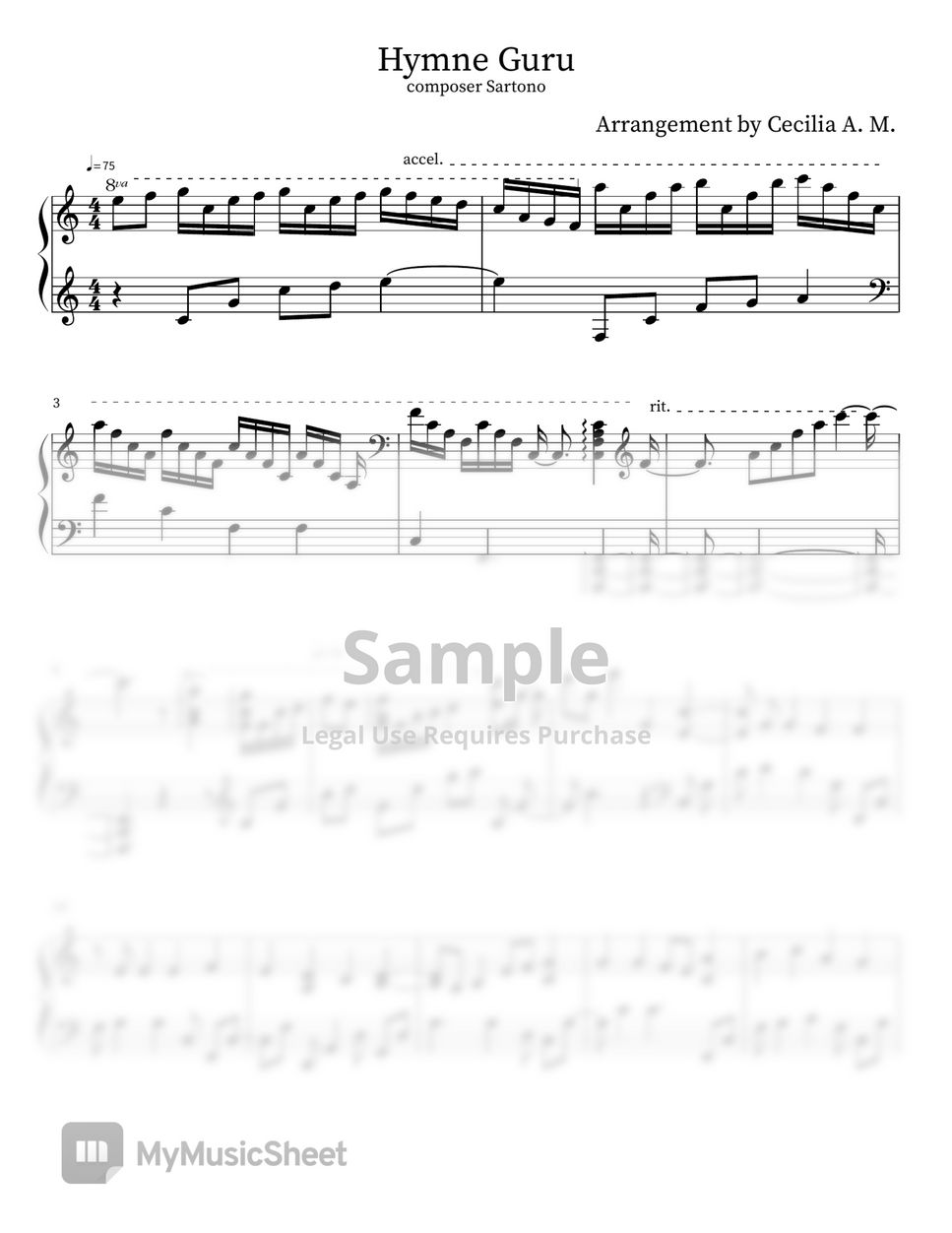 Surtono - Hymne Guru Sheet Music by Cecilia A. M.