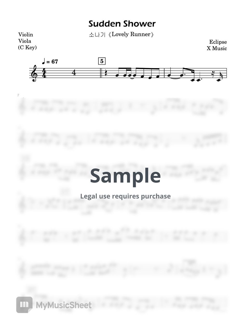 ECLIPSE - Sudden Shower (Lovely Runner/선재 업고 튀어/背著善宰跑/C.F.G Key/附伴奏連結 ...