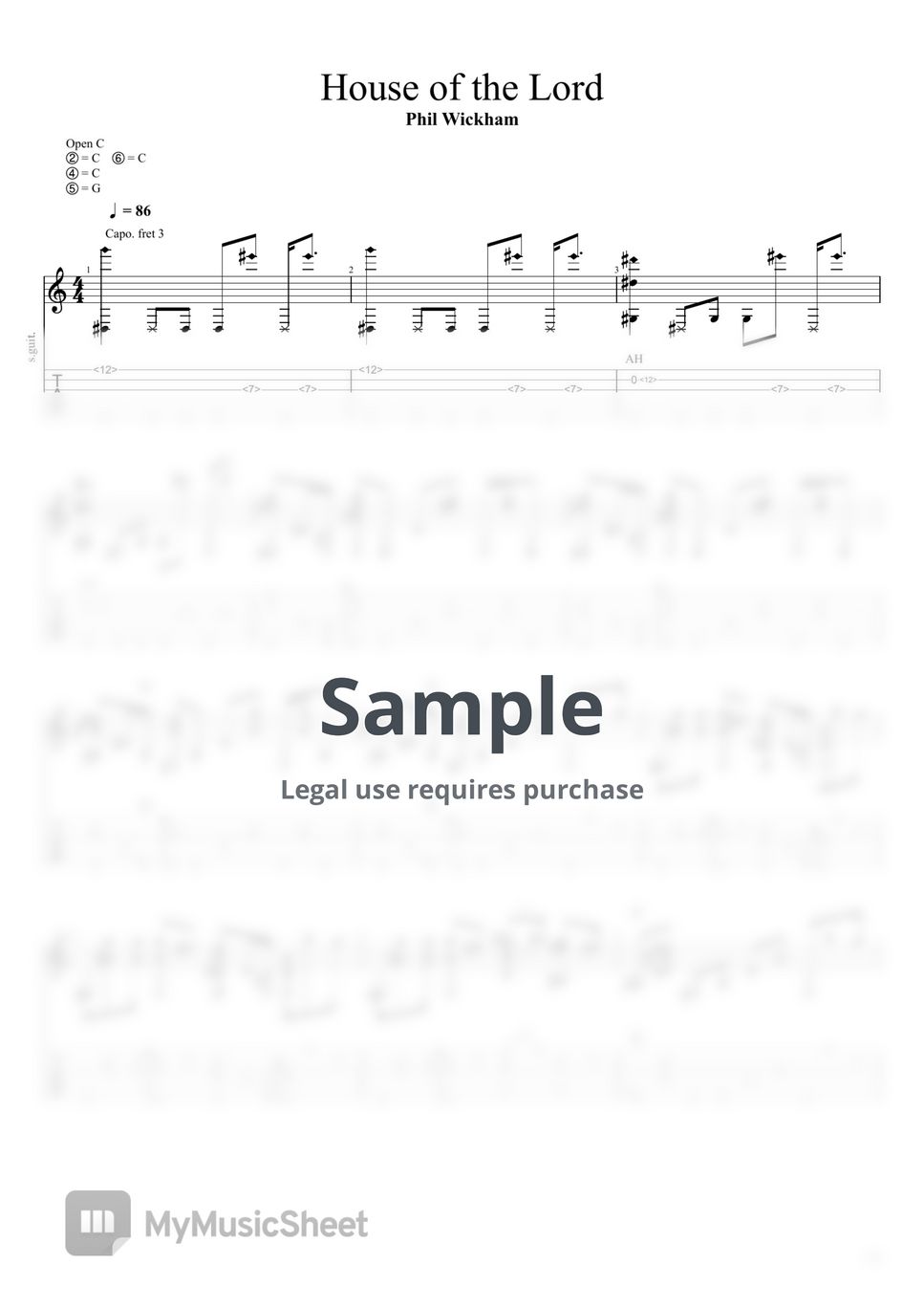 Phil Wickham - House of the Lord Tab + 1staff by Titus Major