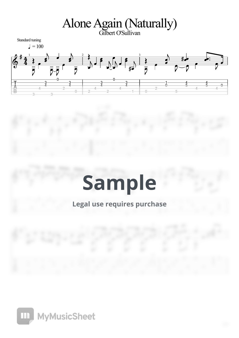 Gilbert O'Sullivan - Alone Again Naturally Sheets by Gilbert O'Sullivan