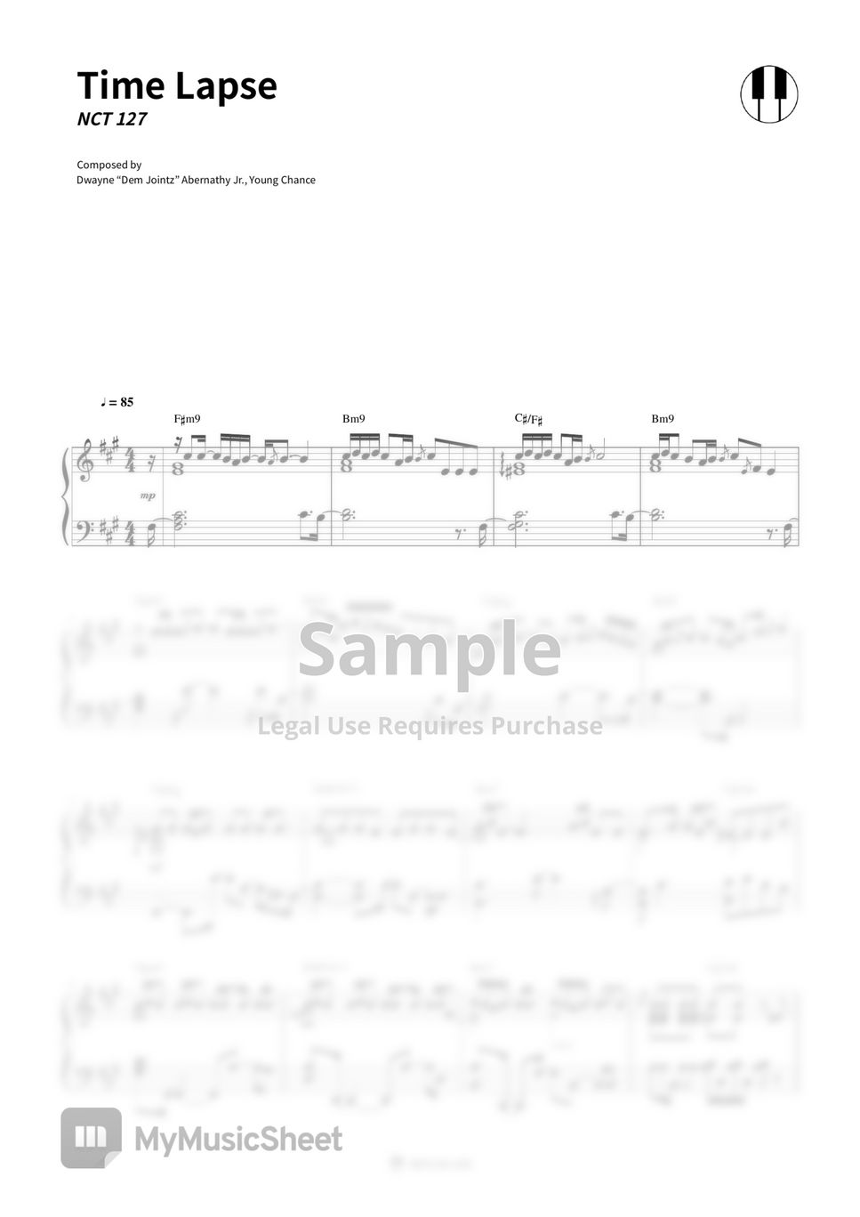 NCT 127 - Time Lapse Sheet Music by KEYS OF LIFE