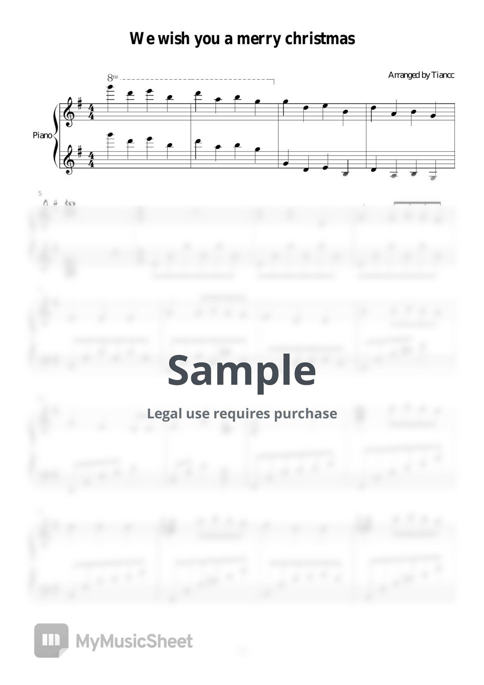 We wish you a merry christmas 악보 by Tiancc