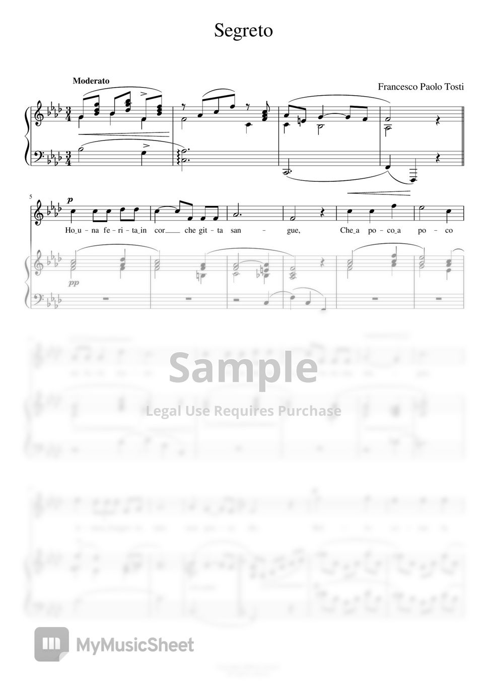 F.P.Tosti - Segreto (Fmin) 악보 by noten(노튼)