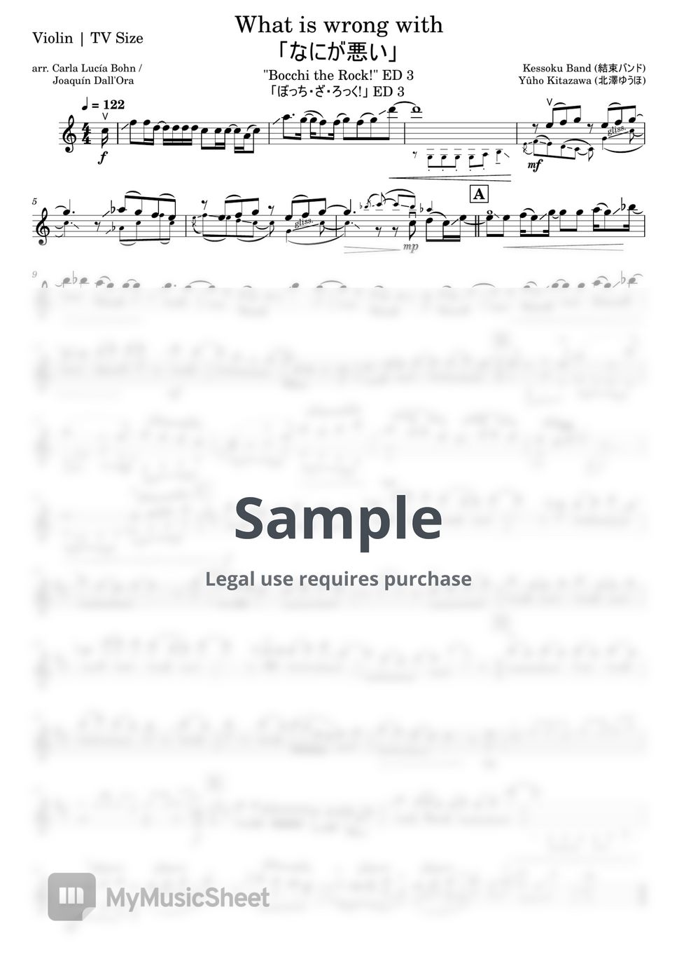 Kessoku Band - What is wrong with (Nani ga Warui) | "Bocchi the Rock!" ED 3 Sheets by co-neko