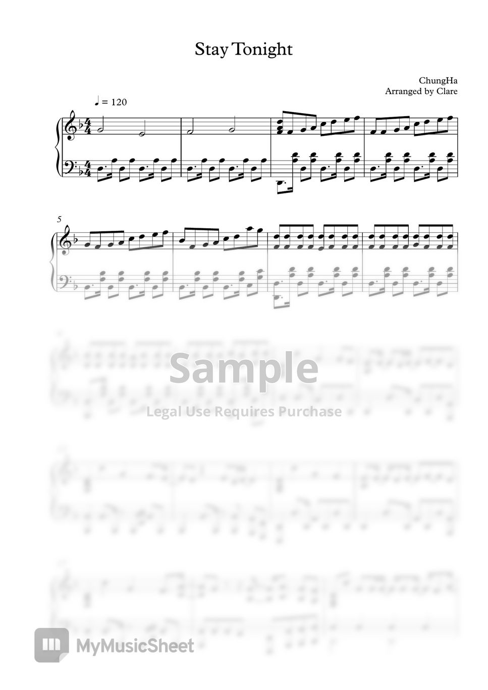 ChungHa(청하) - Stay Tonight Sheets by Clare