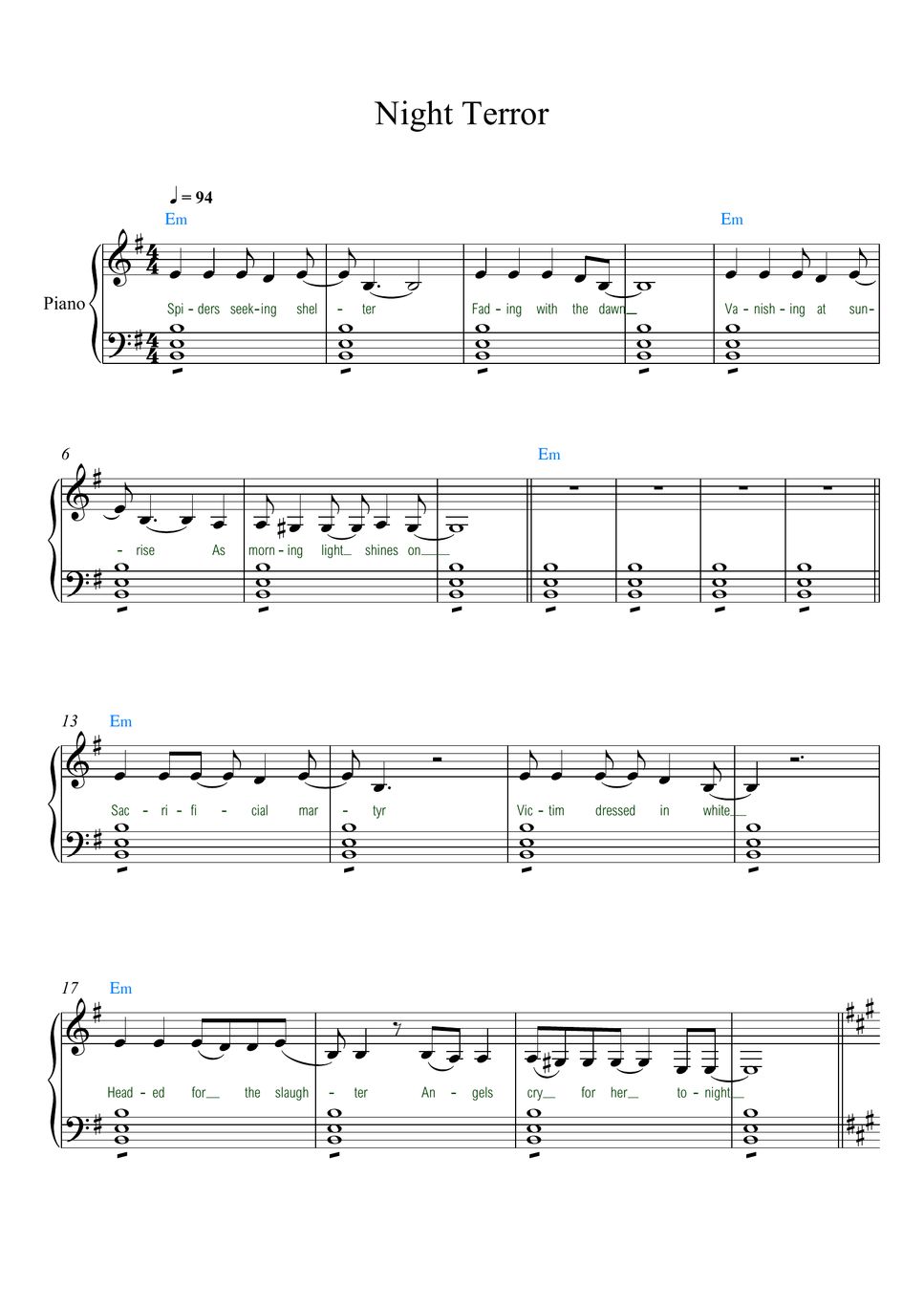 Dream Theater - Night Terror (Verses and choruses only; with lyrics and ...
