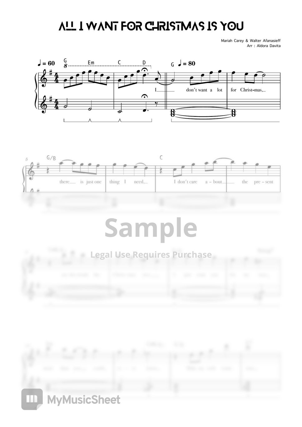 Mariah Carey - All I Want for Christmas is You (Intermediate Level ...