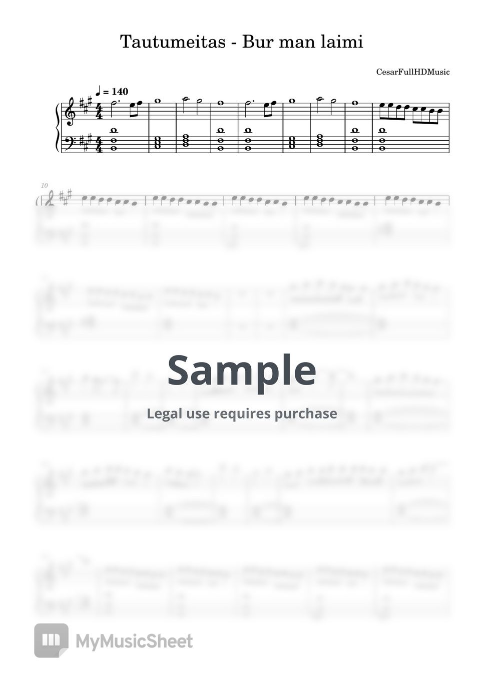 Tautumeitas - Bur man laimi Sheets