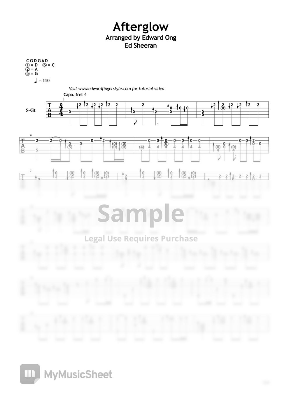 Ed Sheeran - Afterglow Sheet Music by Edward Ong