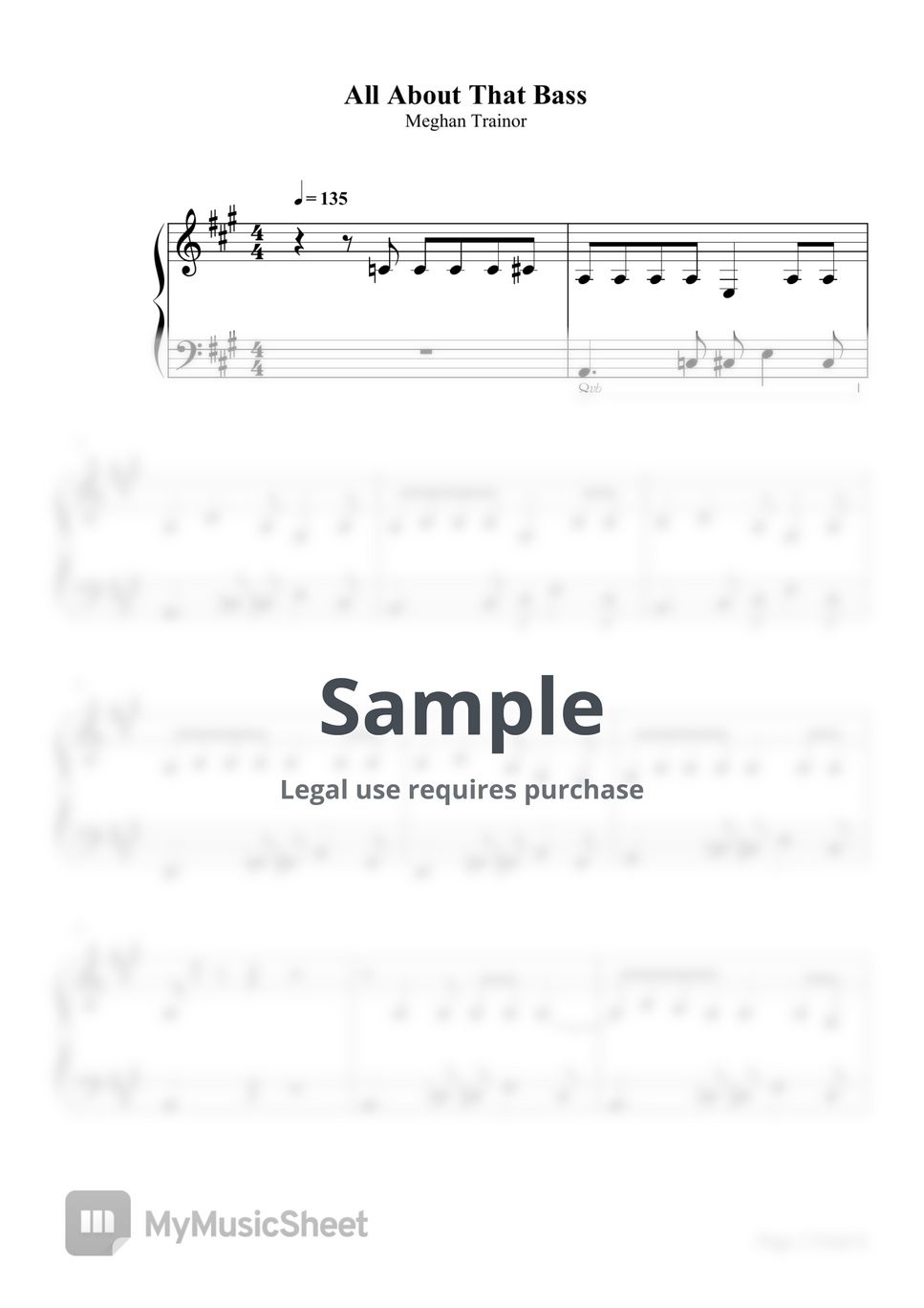 Meghan Trainor - All About That Bass (Meghan Trainor) Sheets by Yilun