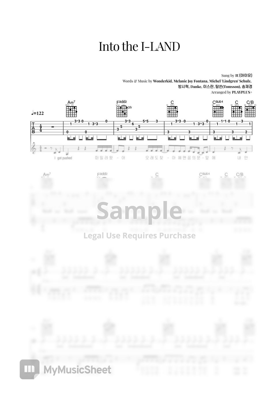 IU - Into the I-LAND 악보 by playplus