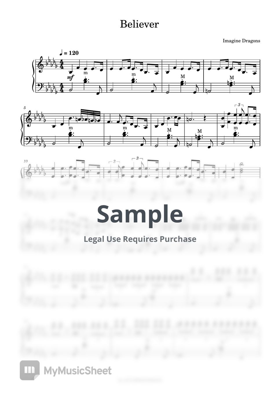 Imagine Dragons - Believer (Cover Version) Sheets by ACCORDIONMAN