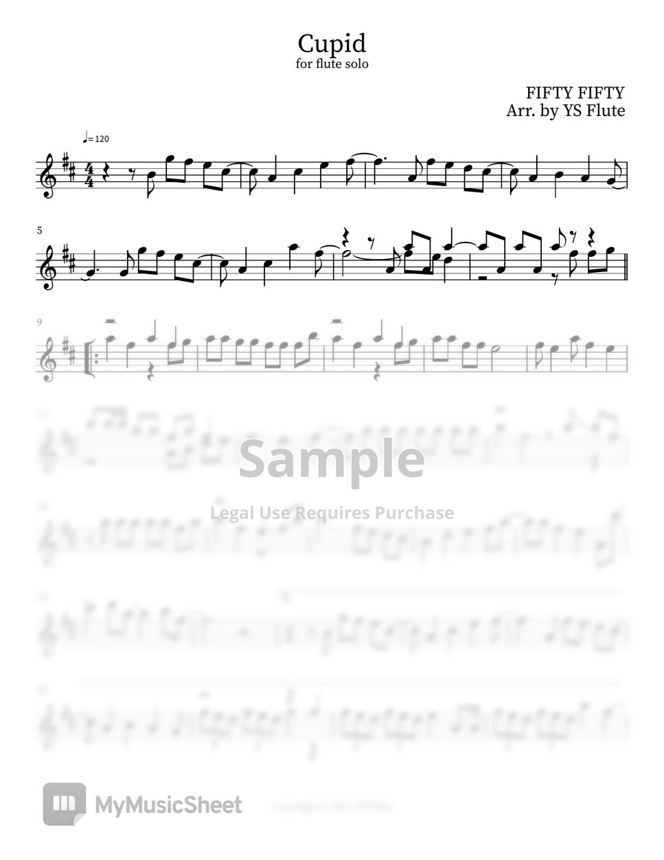 Fifty Fifty - Cupid 악보 by YS Flute