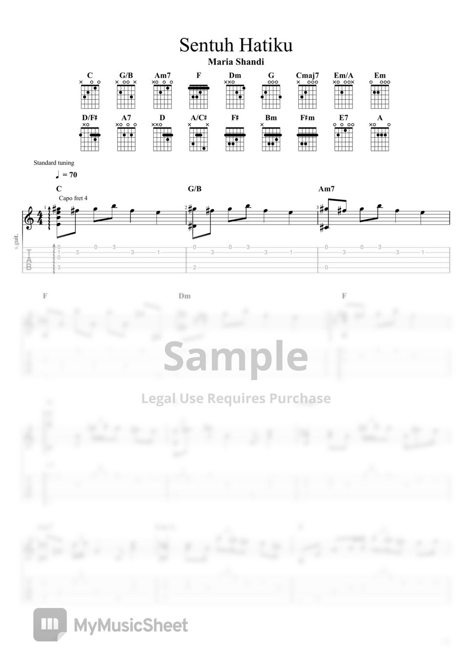 Maria Shandi - Sentuh Hatiku Sheets by Valent Ko