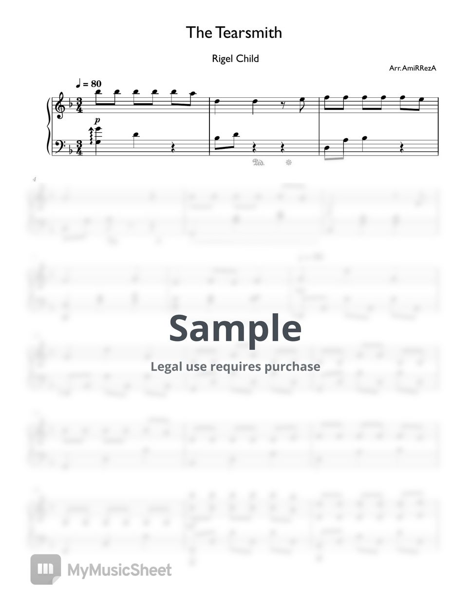 Andrea Farri - Rigel Child (The Tearsmith) Partitura by AmiRRezA