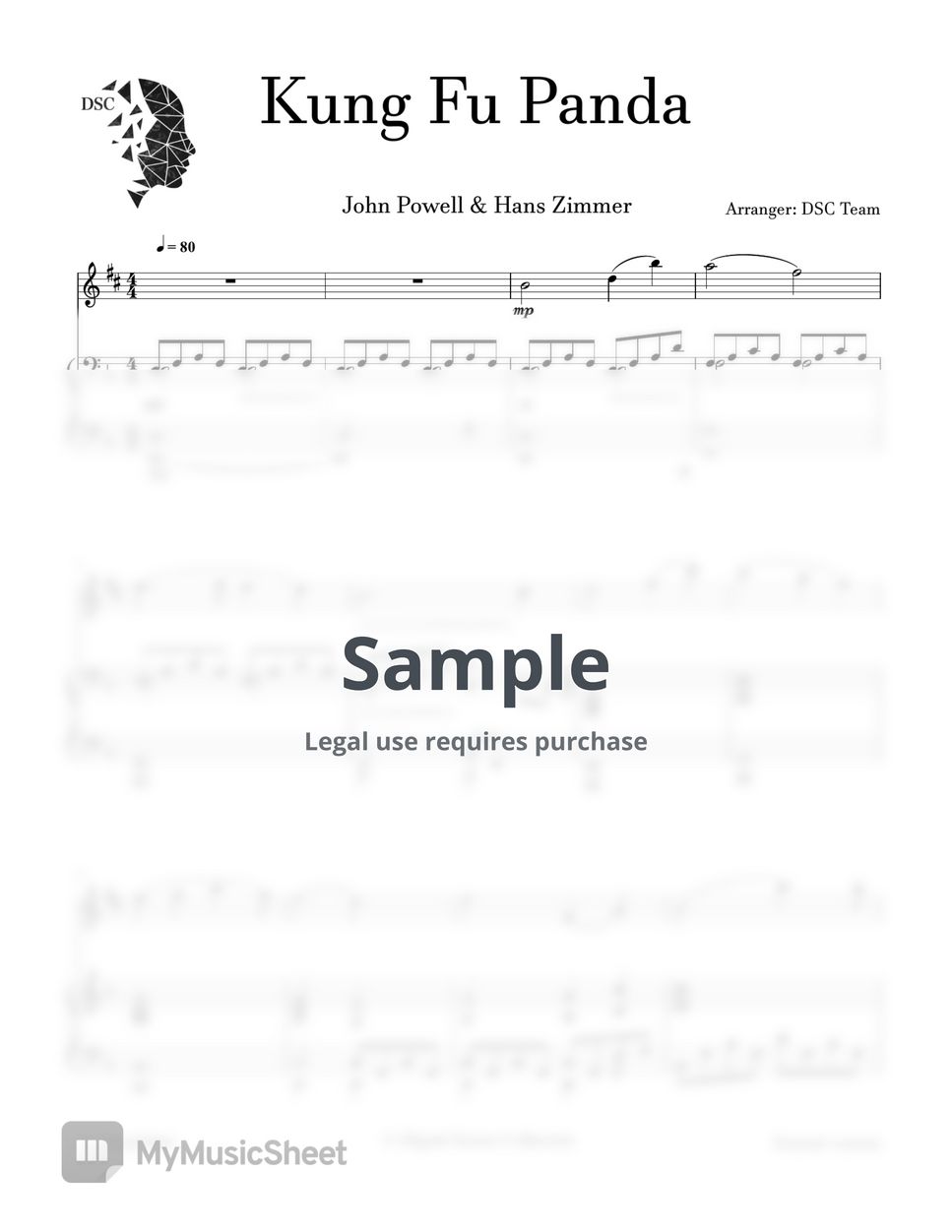 John Powell,Hans Zimmer - Kung Fu Panda Sheets by Digital Scores Collection