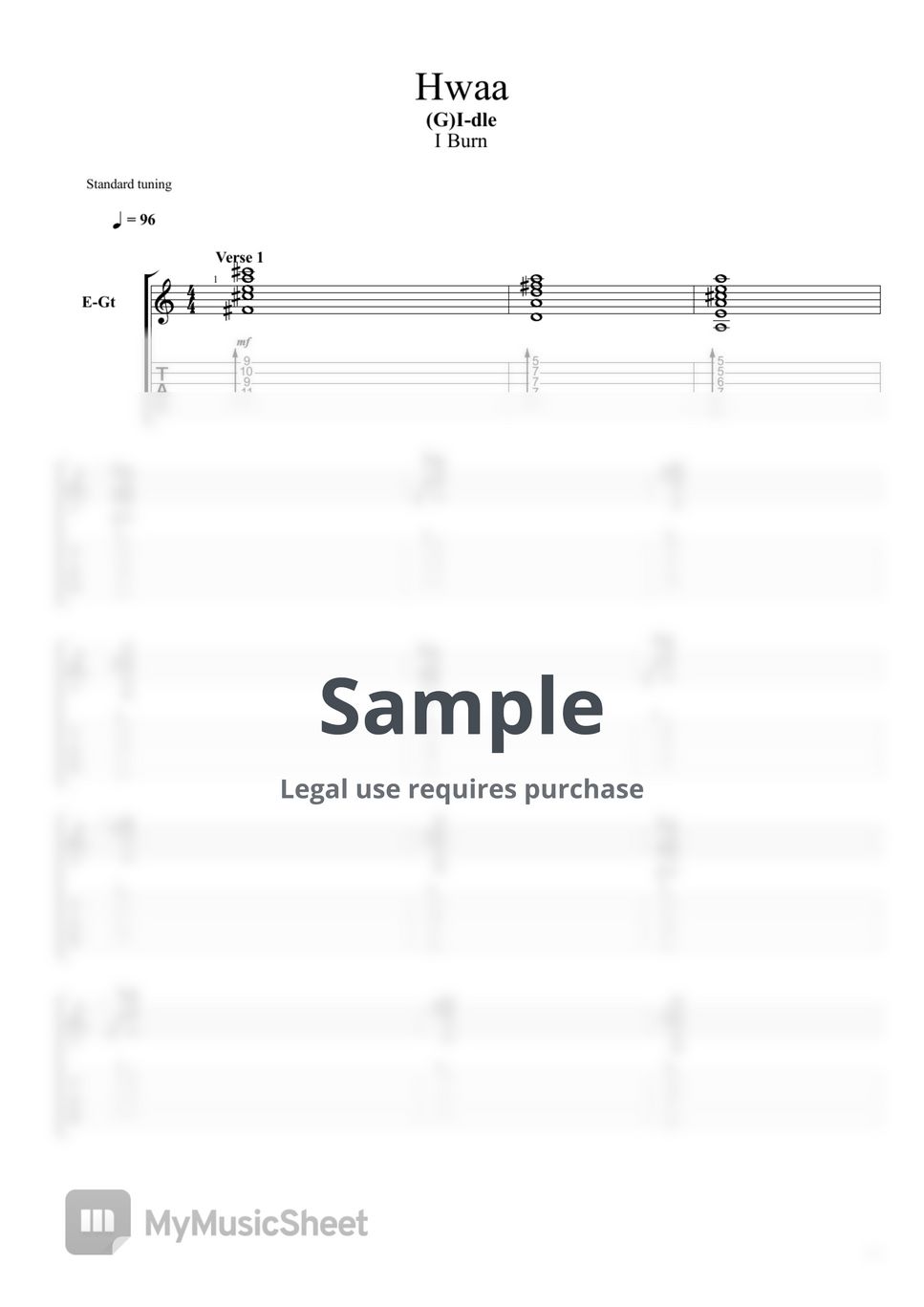 (G)I-DLE - Hwaa (Lead Guitar) Tab + 1staff by fm.wav