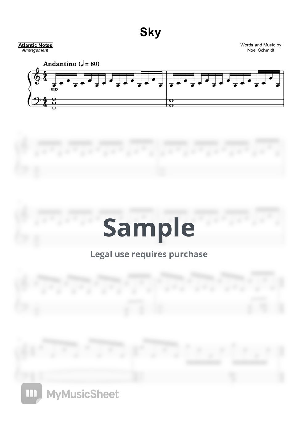 Noel.Smt - Sky Sheet Music by Atlantic Notes