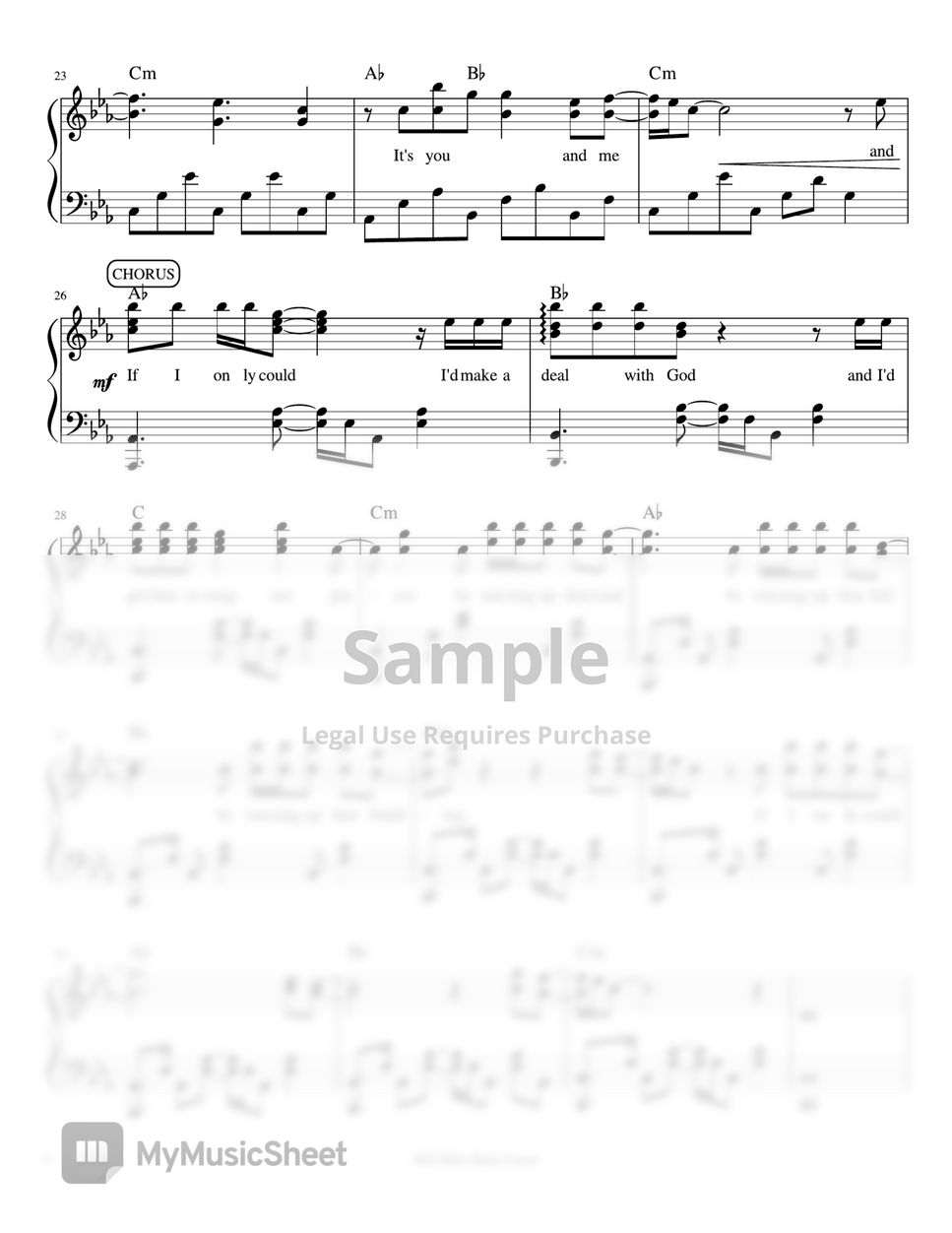 Kate Bush - Running Up That Hill (piano sheet music) 楽譜 by Mel's Music ...