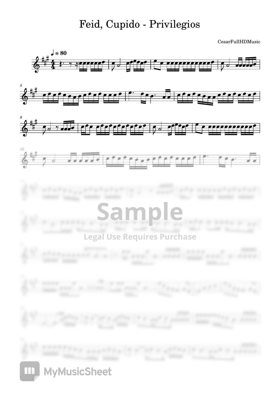 Feid, Cupido - Privilegios Sheets