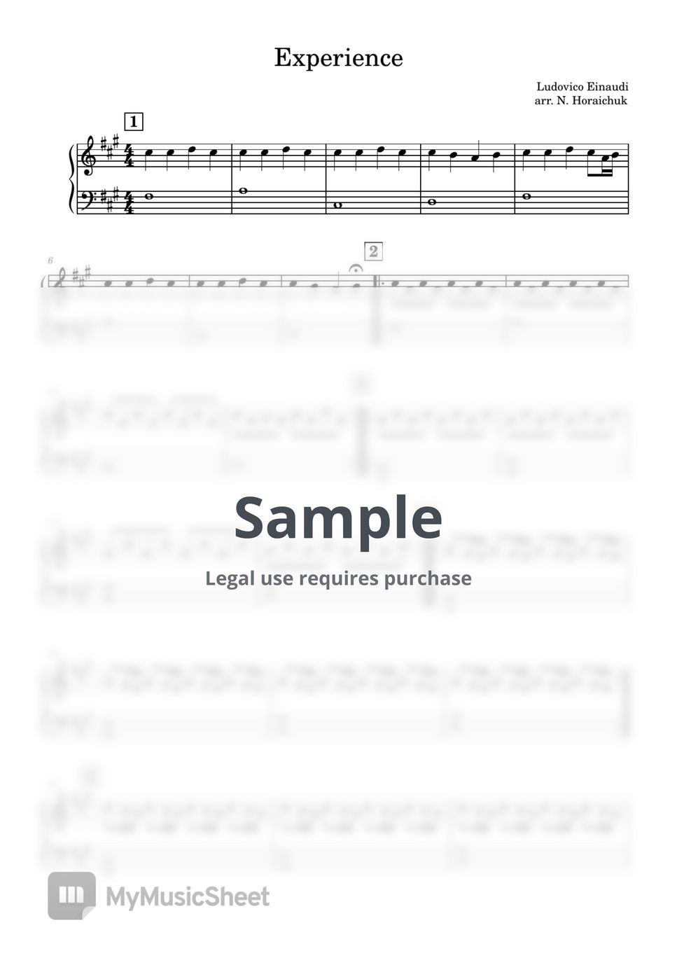 Ludovico Einaudi - Experience Sheet Music by Natali Horaichuk