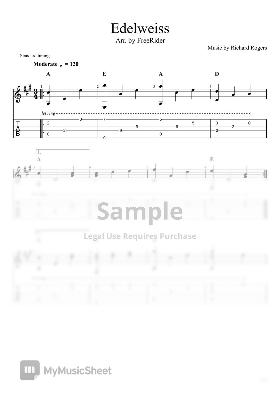 Guitar Chords Edelweiss