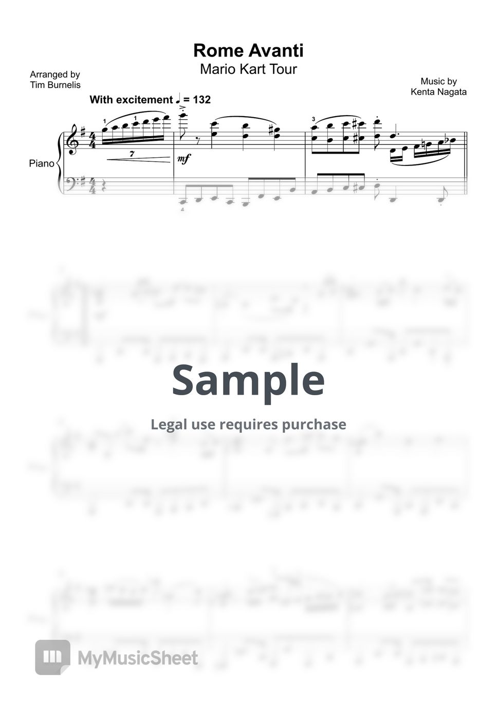 Mario Kart Tour - Rome Avanti Hoja by Tim Burnelis