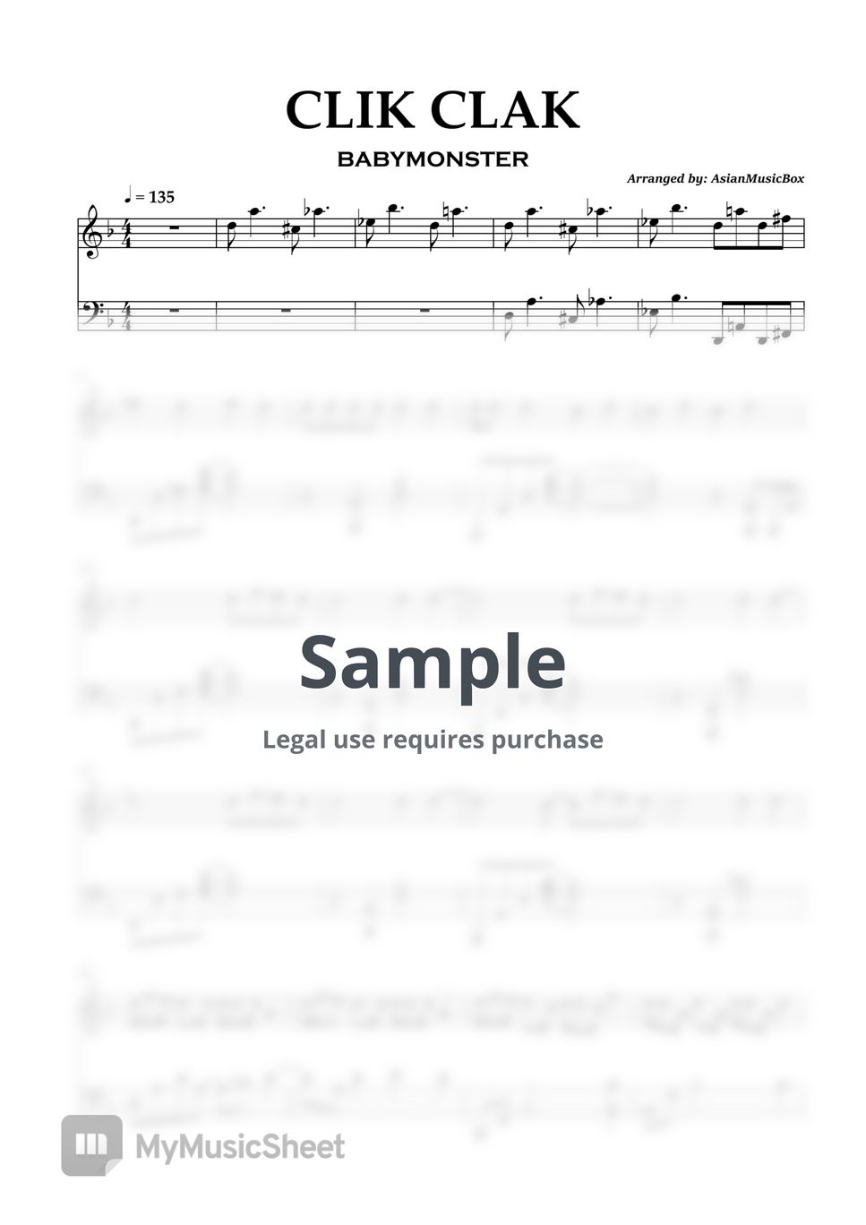 BABYMONSTER - 'CLIK CLAK' (Sheet, MIDI, MultiTracks & WAV) Sheet Music ...