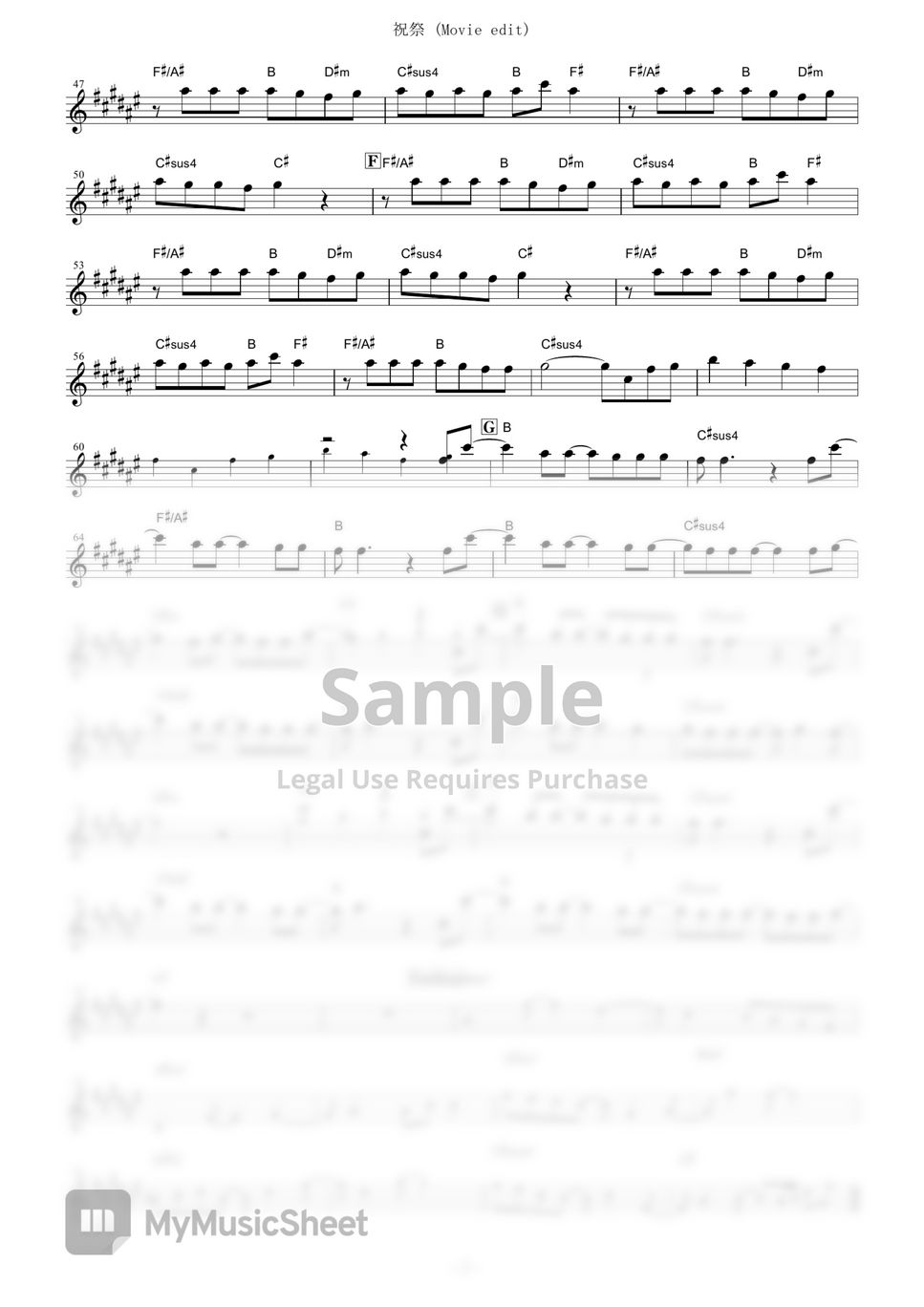 RADWIMPS - Celebration (Weathering with You / in Bb) 악보 by muta-sax