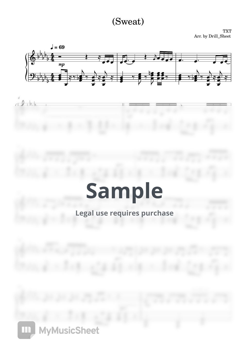 TXT - Sweat (Piano) Sheets by Drill_Sheet