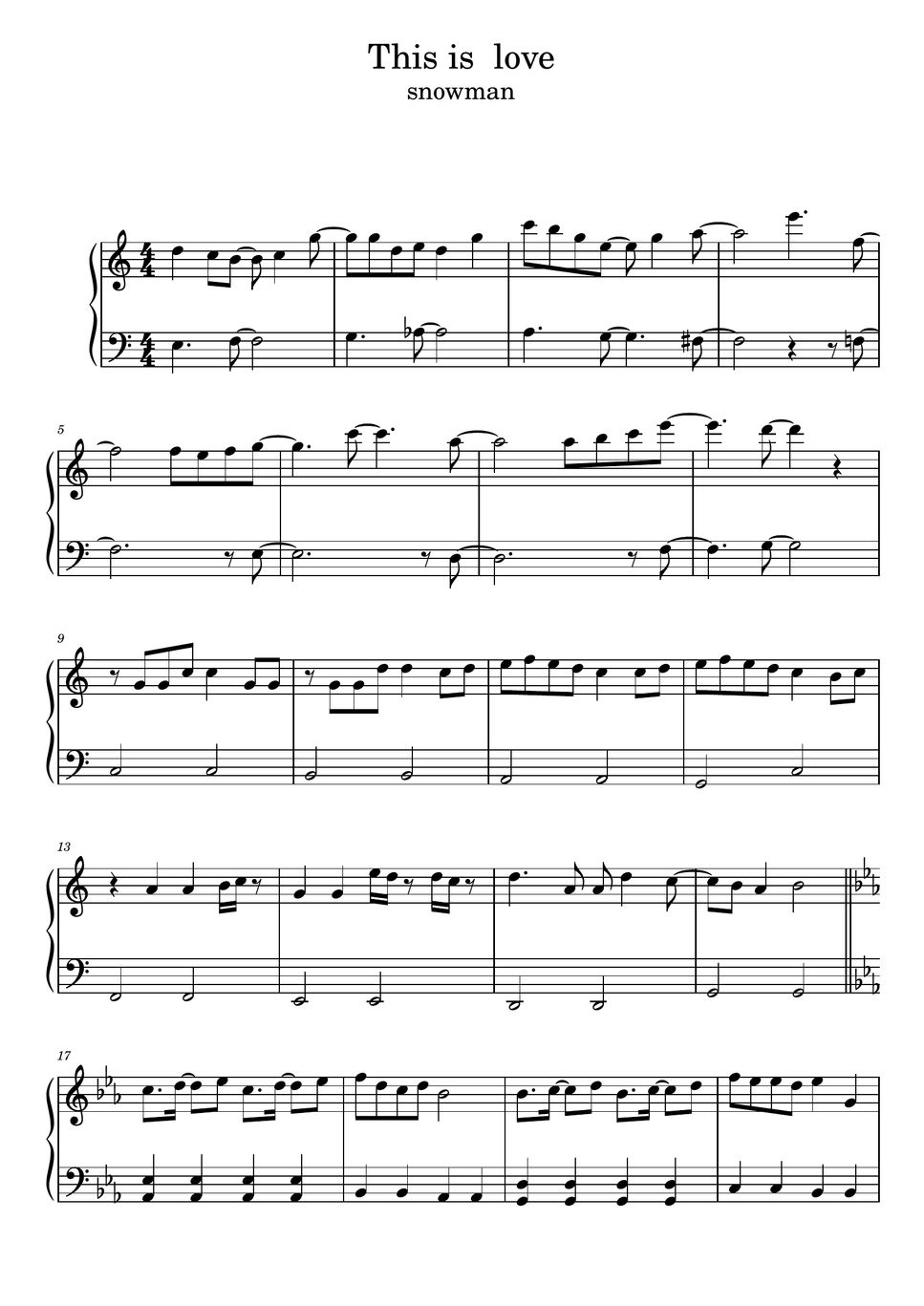 snowman - This is LOVE (ピアノソロ初中級) 楽譜 by pianon楽譜