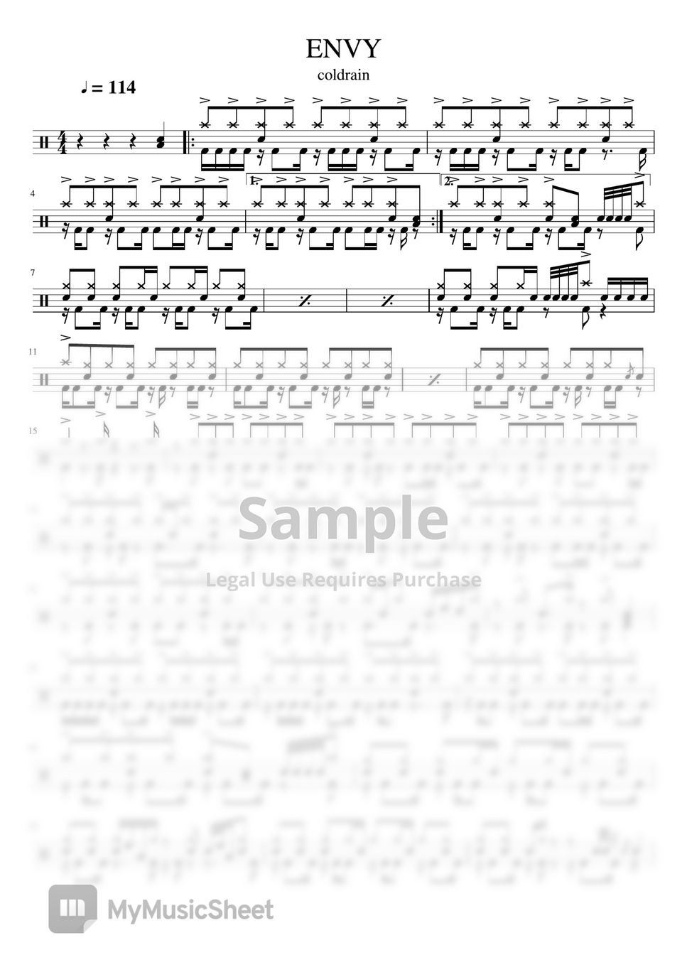 coldrain - EVNY 악보 by bensen