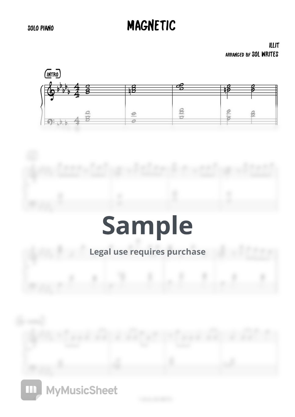 ILLIT - Magnetic (Chill Piano Cover / Beat included) Sheets by Sol Writes